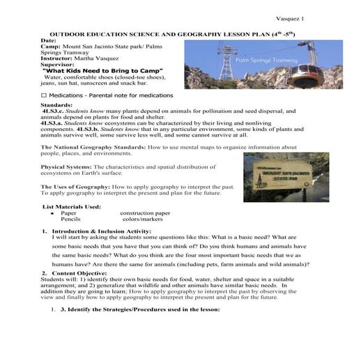 Outdoor education science and geography lesson pla1 | DOCX