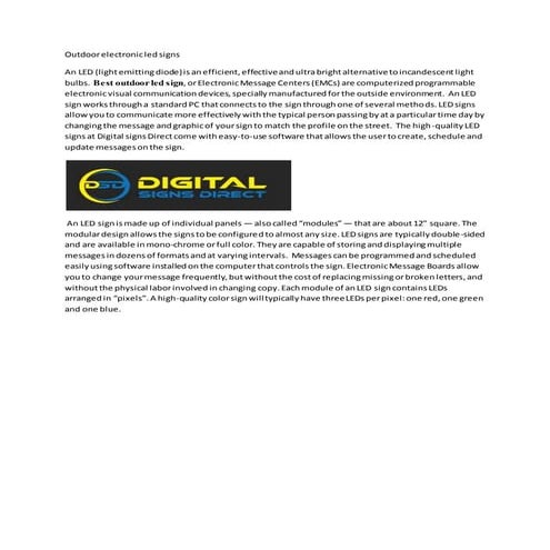 Outdoor Led Signs | PDF