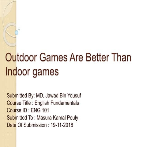 Indoor games vs outdoor games | PPTX