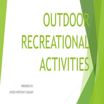 Nature and Background of Outdoor Recreation | PPTX