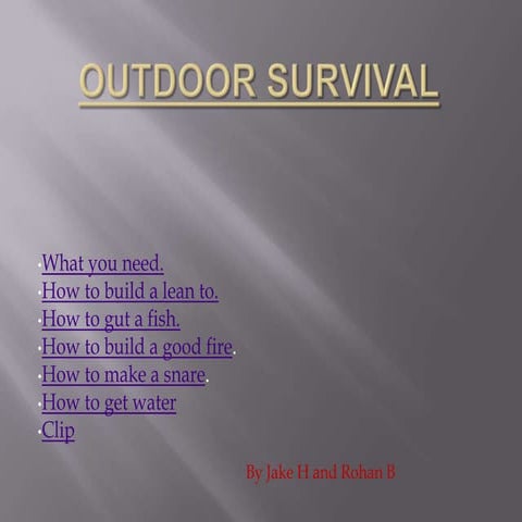 Outdoor Survival | PPTX