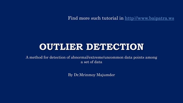 How to detect outliers from a big set of data ? | PPT How to detect outliers from a big set of data ? | PPT
