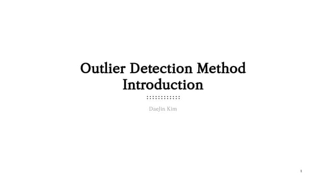 Outlier Detection Method Introduction Pdf Technology And Computing