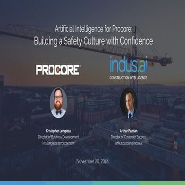 Artificial Intelligence for Procore: Building a Culture of Safety | PPT