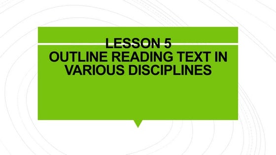 Thesis Statement and Outlining a Reading Text | PPT