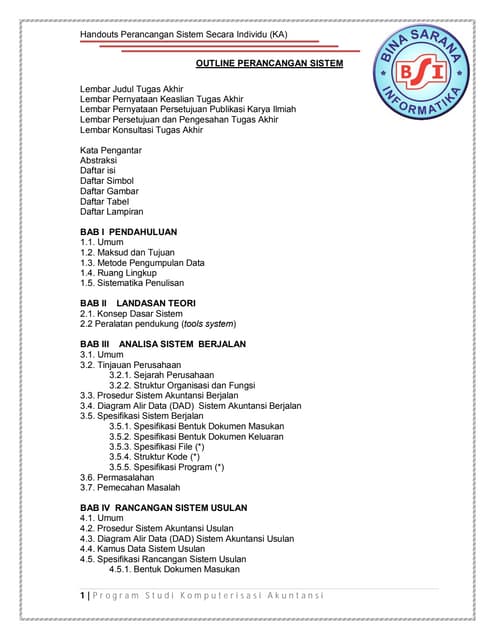 Format outline skripsi jurusan manajemen fe unsoed | PDF