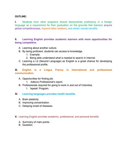 Essay outline sample | PDF