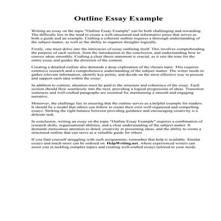 Outline Essay Example.pdf | Homework and Study | Education