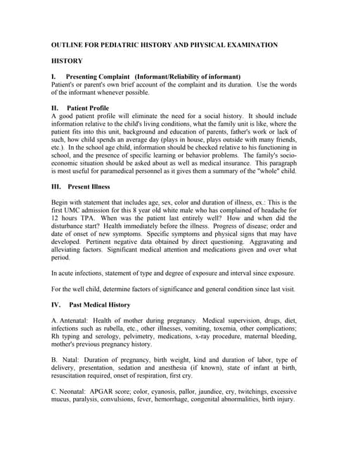 Pediatrics history taking | DOC