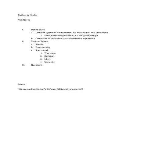 Outline for scales | PDF