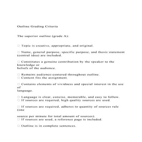 Outline Grading Criteria The superior outline (grade A).docx