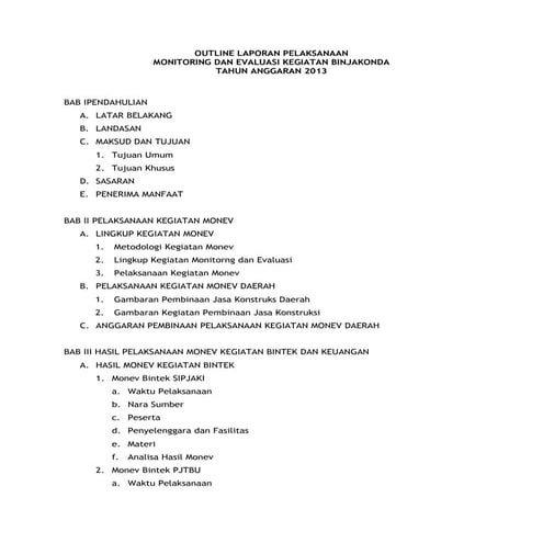 Out line laporan | DOCX