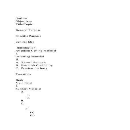 OutlineObjectivesTitleTopicGeneral PurposeSpecific Pu.docx