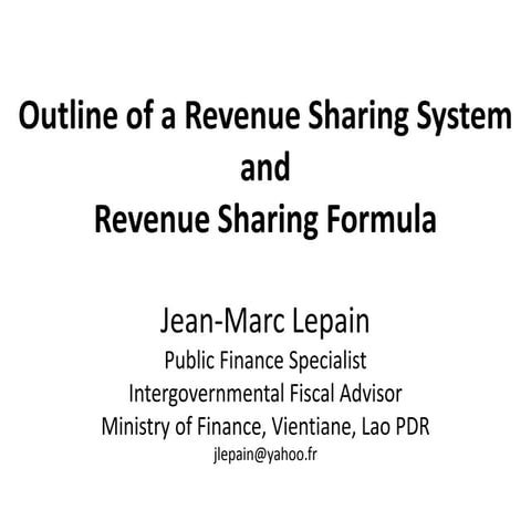 Outline for a new revenue sharing system | PDF