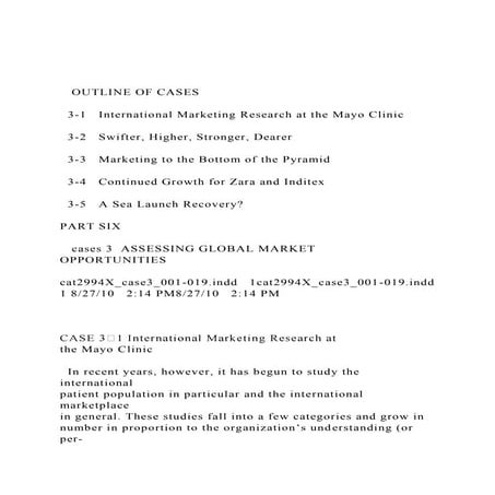 OUTLINE OF CASES 3-1 International Marketing Resear.docx | Digestive Disorders | Diseases and ...