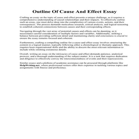 Outline Of Cause And Effect Essay. 021 Essay Example Ib Extended Free ...