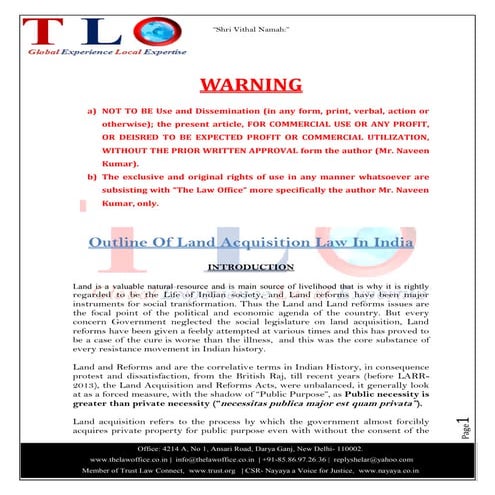 Land Acquisition 2019 in Malaysia | PDF