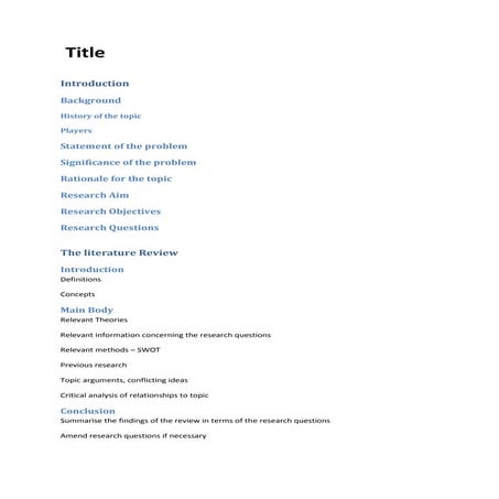 Outline of RM assignment proposal | DOCX