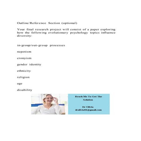 OutlineReference Section (optional)Your final research proj | DOCX ...