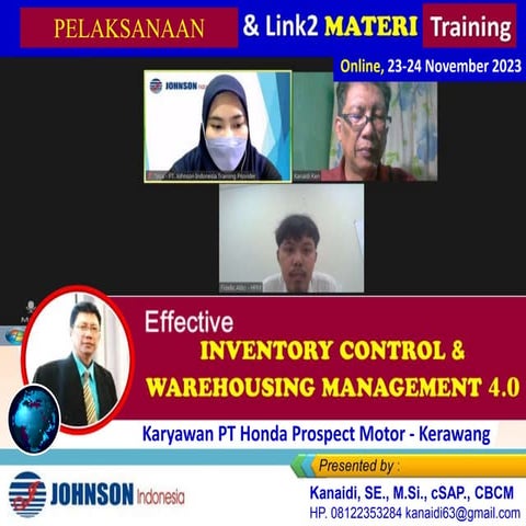 Silabus Training "Effective INVENTORY, WAREHOUSING and e-FILING MANAGEMENT". | DOCX