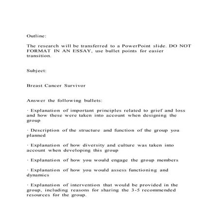 Outlinethe Research Will Be Transferred To A Powerpoint Sli Pdf