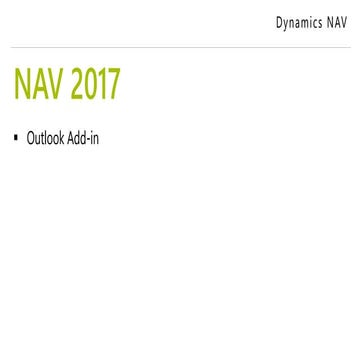Outlook Plugin voor Dynamics NAV 2017 | PPTX