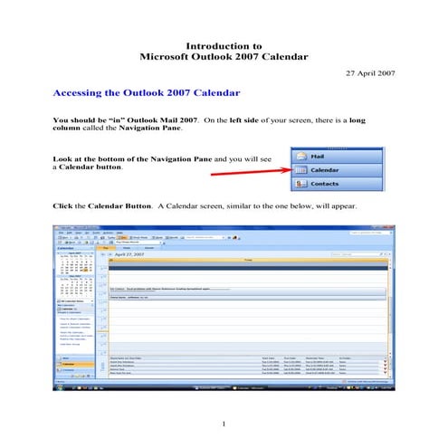 Outlook 2007 tutorial | PDF