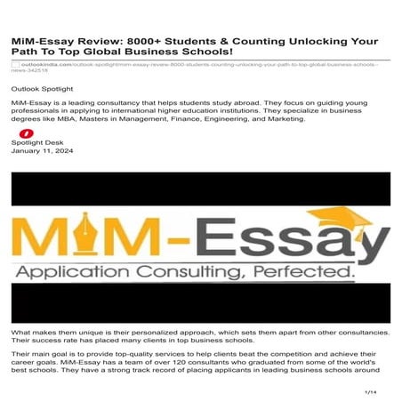 outlookindia.com-MiM-Essay Review 8000 Students Counting Unlocking Your ...