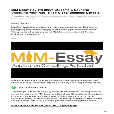 outlookindia.com-MiM-Essay Review 8000 Students Counting Unlocking Your ...