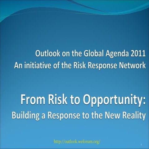 Outlook on the global agenda 2011 | PPT
