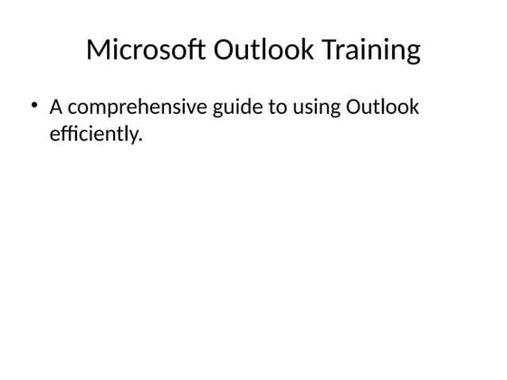 Outlook training slides | PPTX