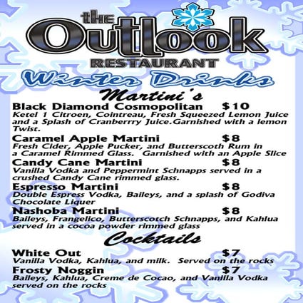 Outlook Winter Drinks Bar Card Front | PDF