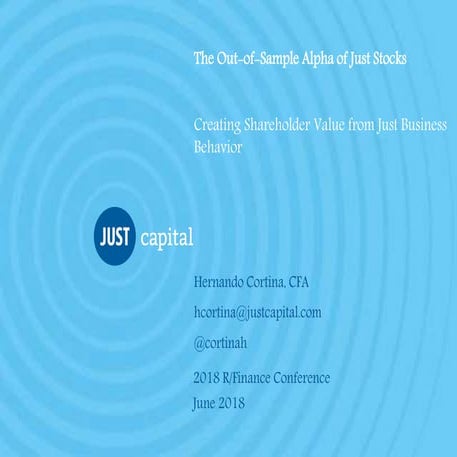 The Out of Sample Alpha of Just Stocks | PPTX