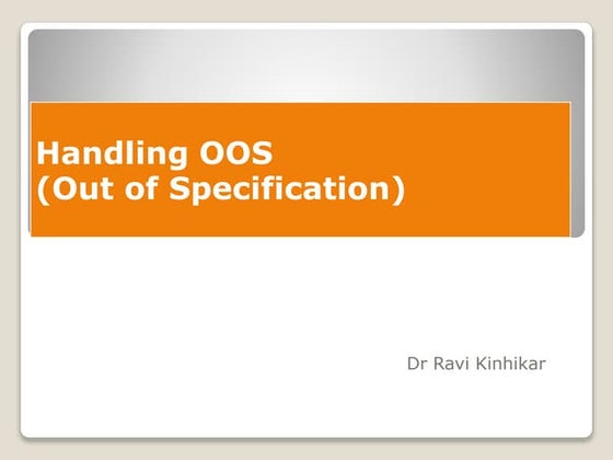 Out of specification shravan | PPT