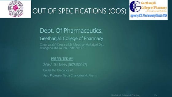 Out Of Specification Oos1 Ppt