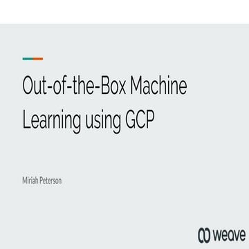 Out of the box machine learning | PPT