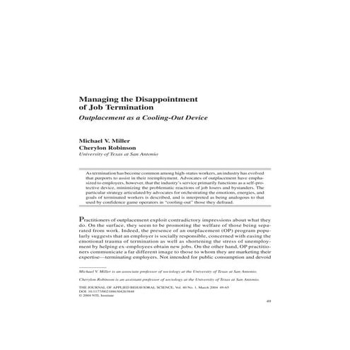 Managing the Disappointment of Job Termination | PDF