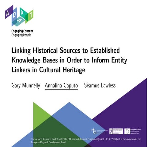 Linking Historical Sources to Established Knowledge Bases in Order to Inform Entity Linkers in ...