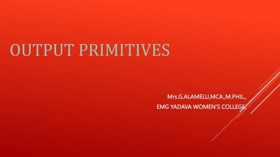 Computer graphics LINE DRAWING algorithm.pptx | Computing | Technology & Computing