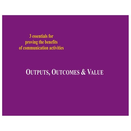 Outputs Outcomes Value | PDF