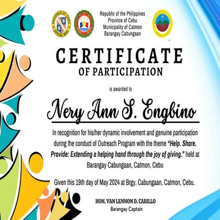 Outreach Certification Sample Outreach Certification Sample | PDF