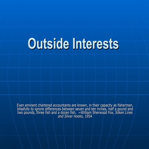 Outside Interests | PPT | Fishing Sports | Sports