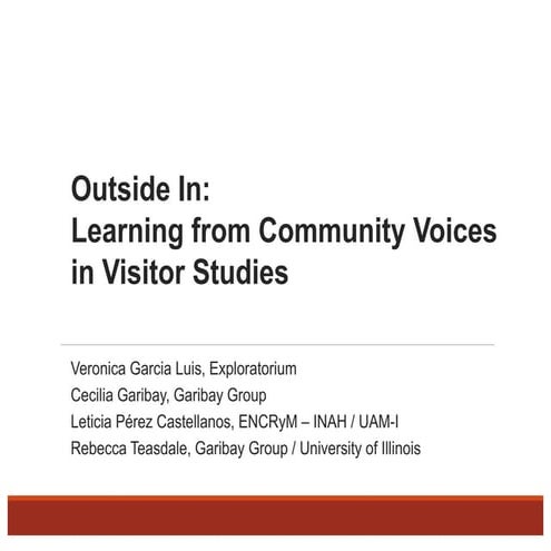 Outside In: Learning from Community Voices in Visitor Studies | PPT