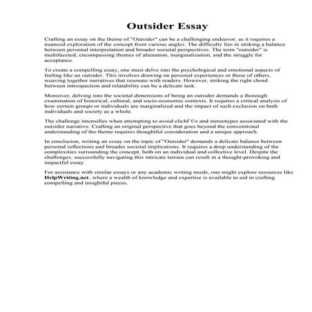 Outsider Essay | PDF