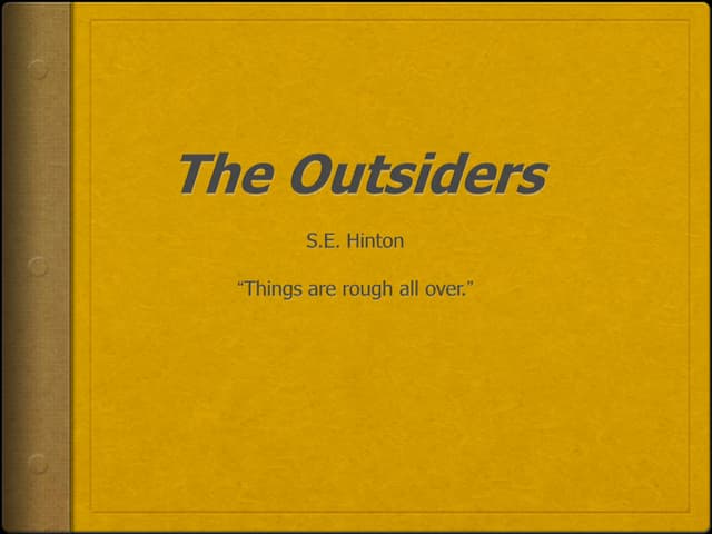 The Outsiders Vocabulary - Chapter 1 | PPTX