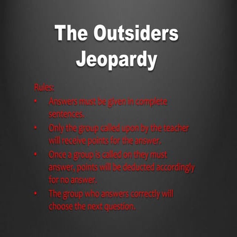 Vocabulary chapter 7 outsiders slideshare | PPTX