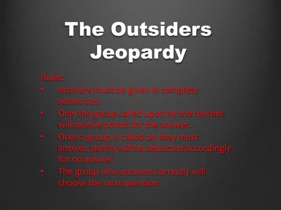 The Outsiders Vocabulary - Chapter 1 | PPTX