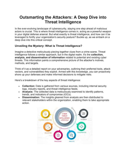 Threats Intelligence and analysis . pptx | PPTX | Information and ...