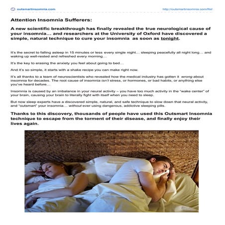 ATTENTION Insomnia Sufferers: True Cause Of Insomnia | PDF