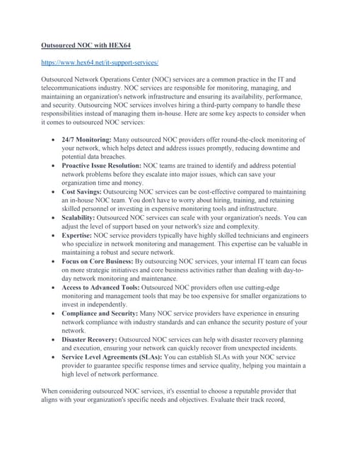 The Ultimate Guide to Managed NOC Pricing and Service Levels in AI-NOC ...
